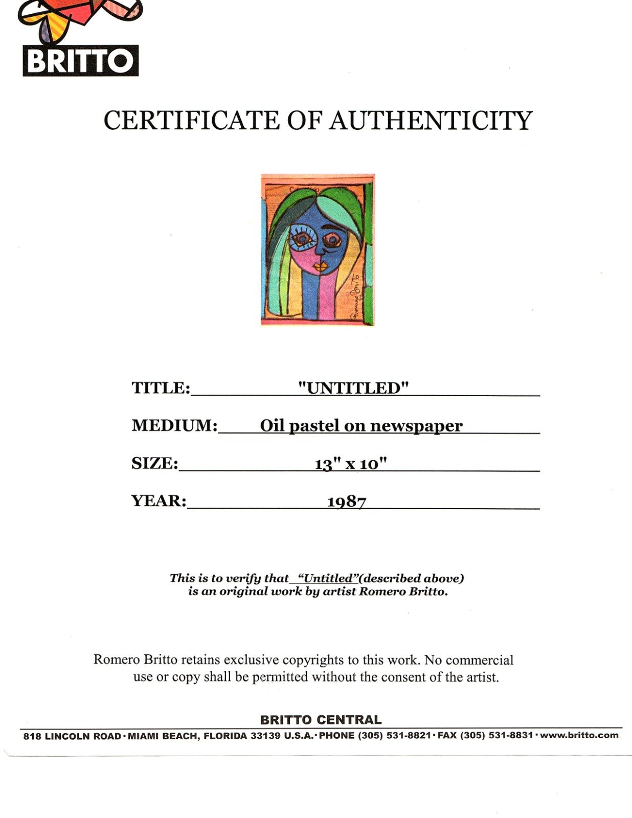 The first vintage Romero Britto painting is now available for sale ...